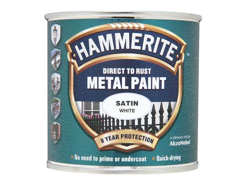 Direct to Rust Satin Finish Metal Paint White 250ml | Paints & Spray ...